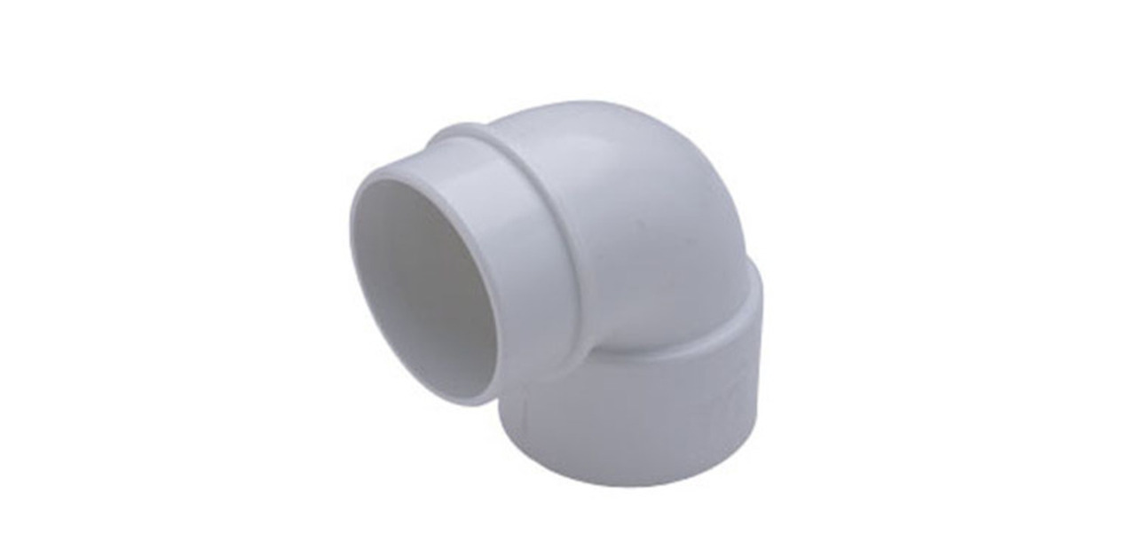 2 ½" Suction Reducer/Adaptor - 90° Elbow - PVC - White | JustSpaParts