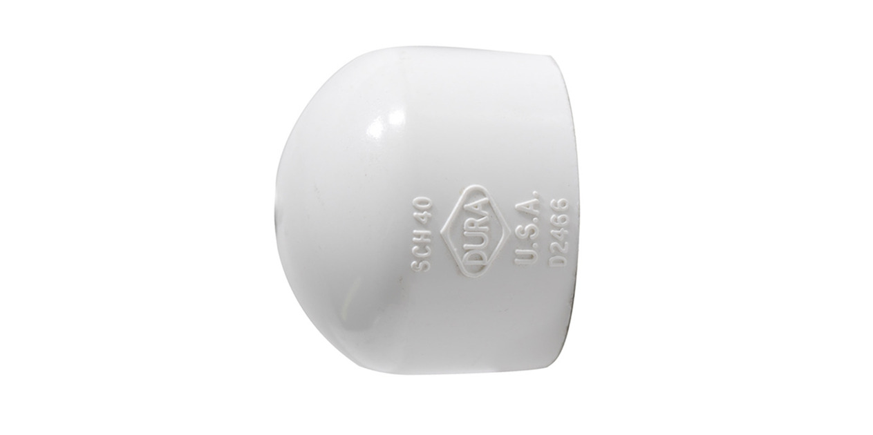 1" End Cap - PVC - White | JustSpaParts