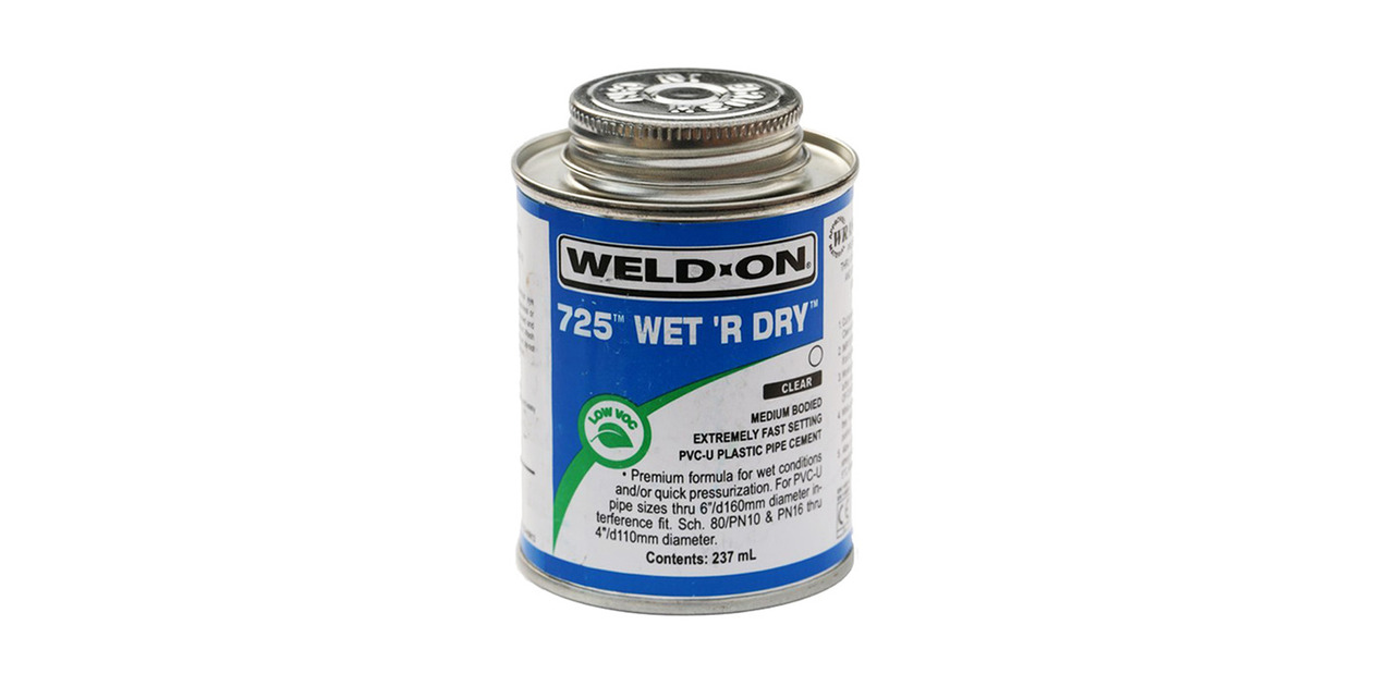 Weld On 725 Wet 'R Dry Solvent Cement Glue - PVC Compatible | 240ml