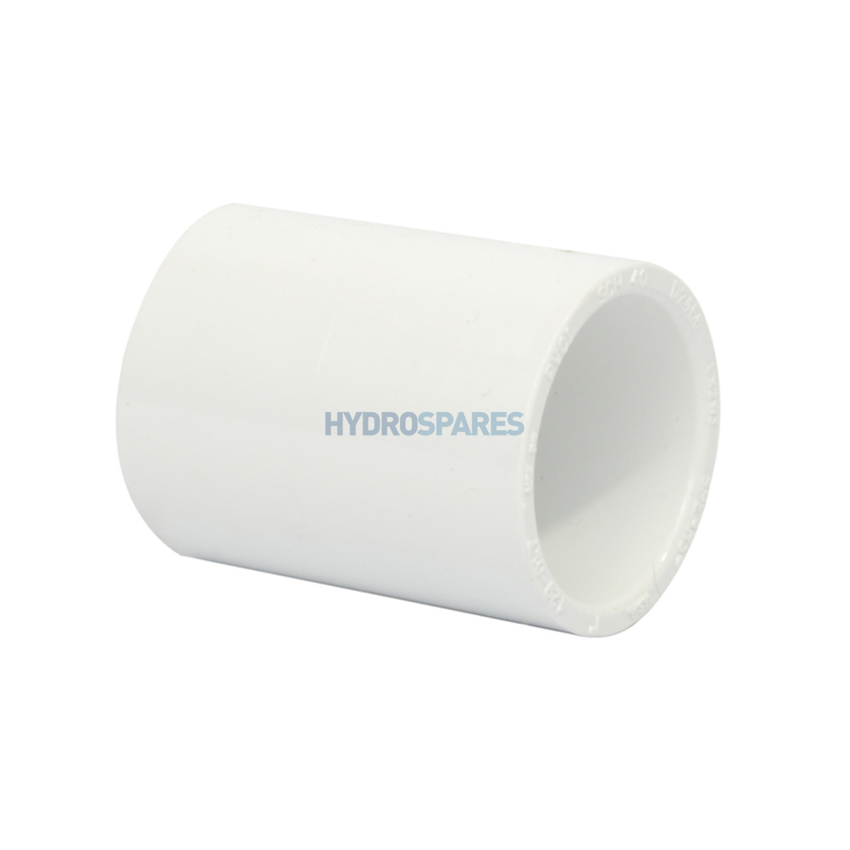 1 ½" Extended Equal Coupler - PVC - White